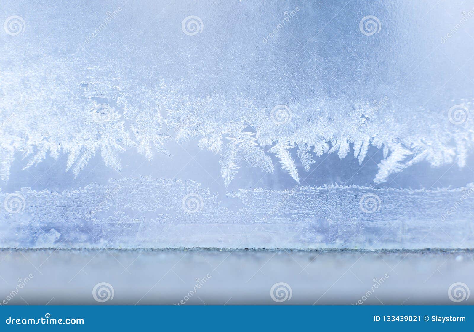 Winter Beautiful Crispy Frost Structure on a Window Stock Image - Image ...
