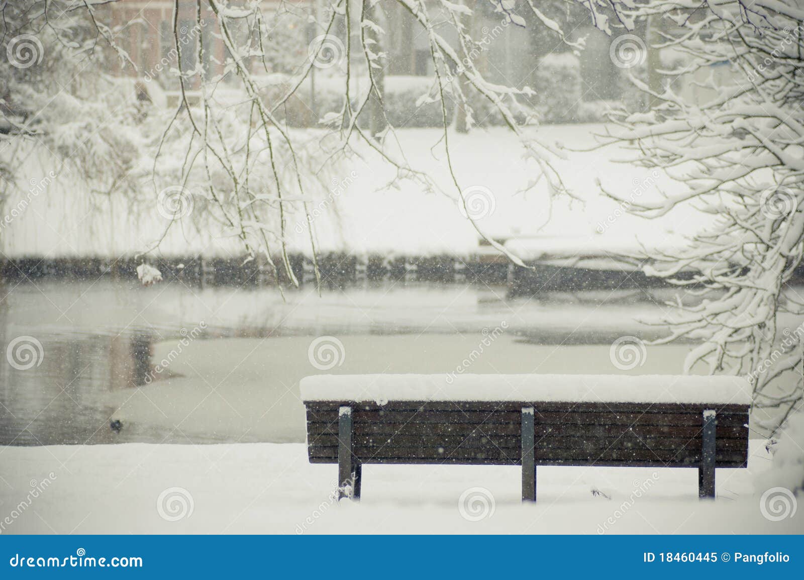Winter bench stock image. Image of seat, cold, calm, alone - 18460445