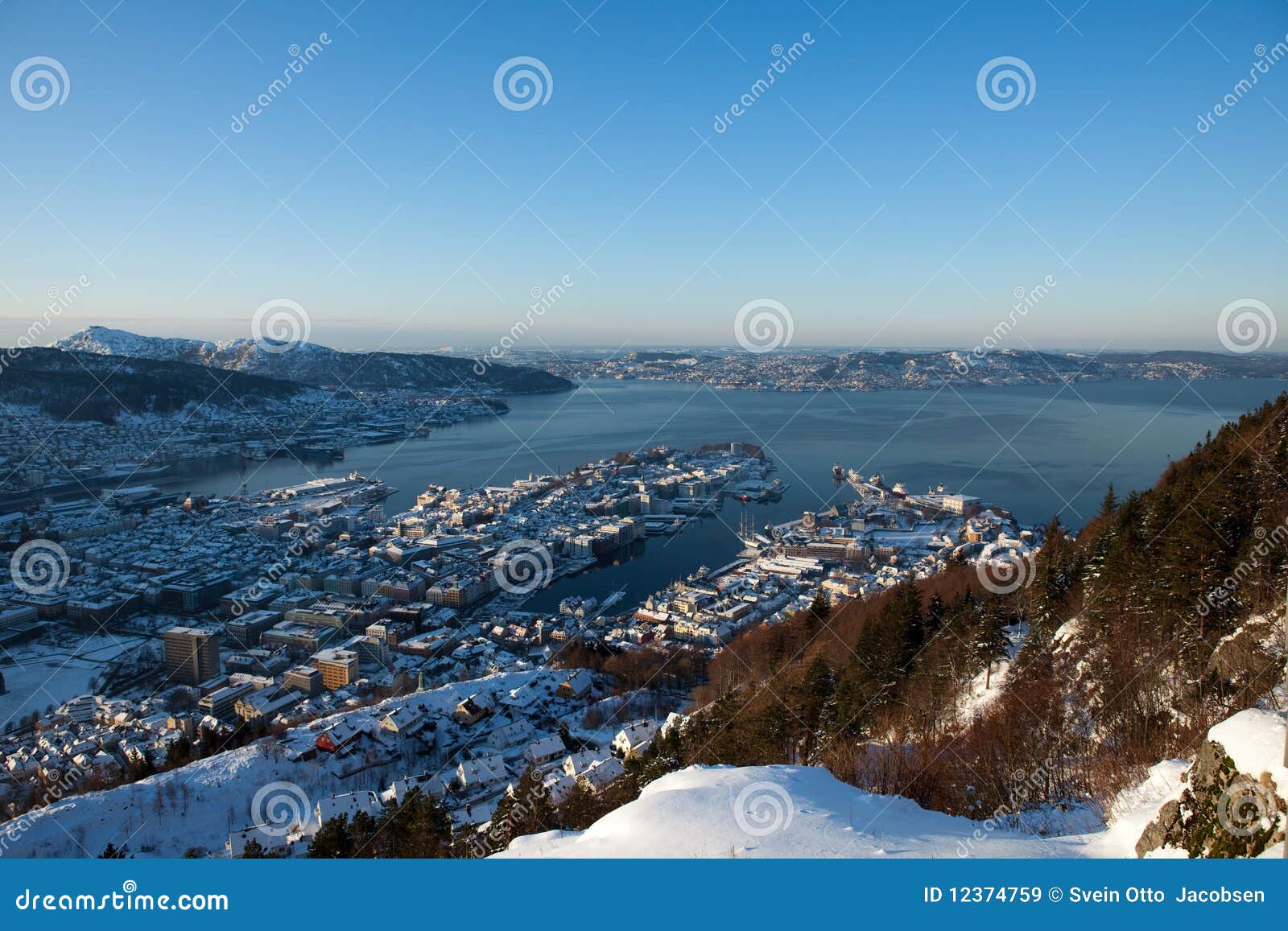 Winter in Bergen stock image. Image of bryggen, norway - 12374759