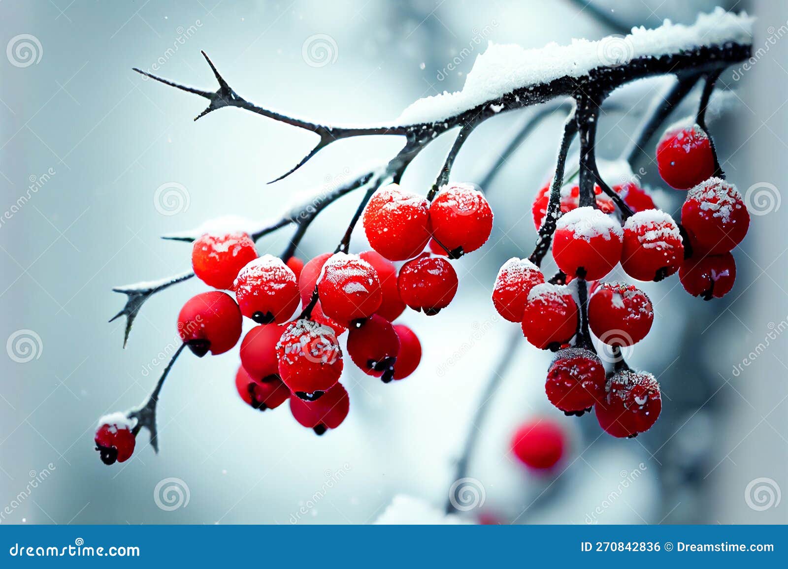 In the winter berries stock illustration. Illustration of cold - 270842836