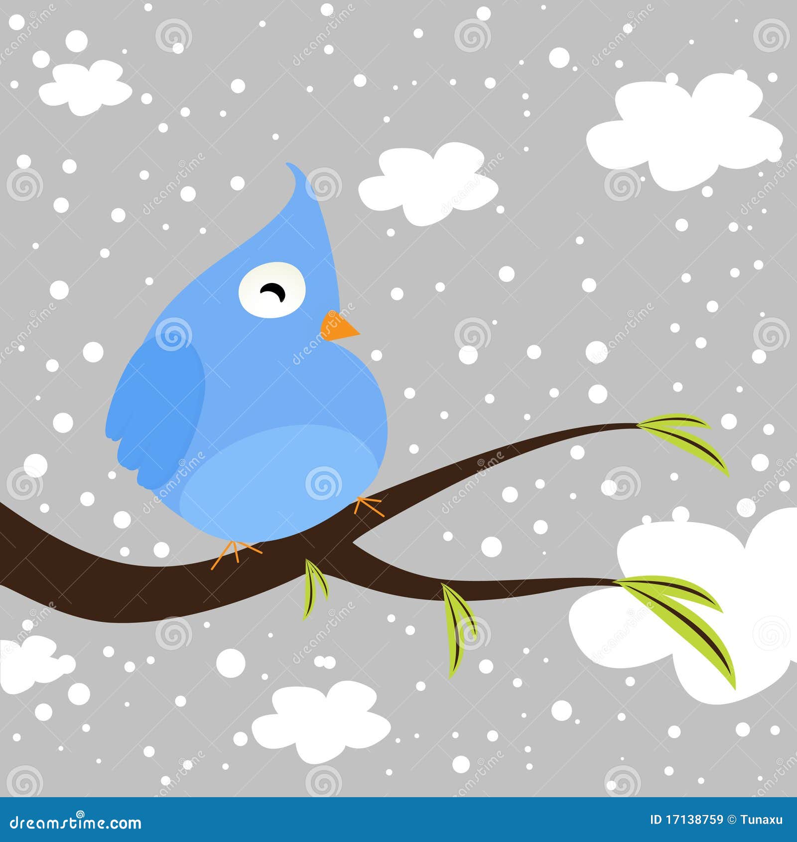 Winter bird stock vector. Illustration of cartoon, decorative - 17138759