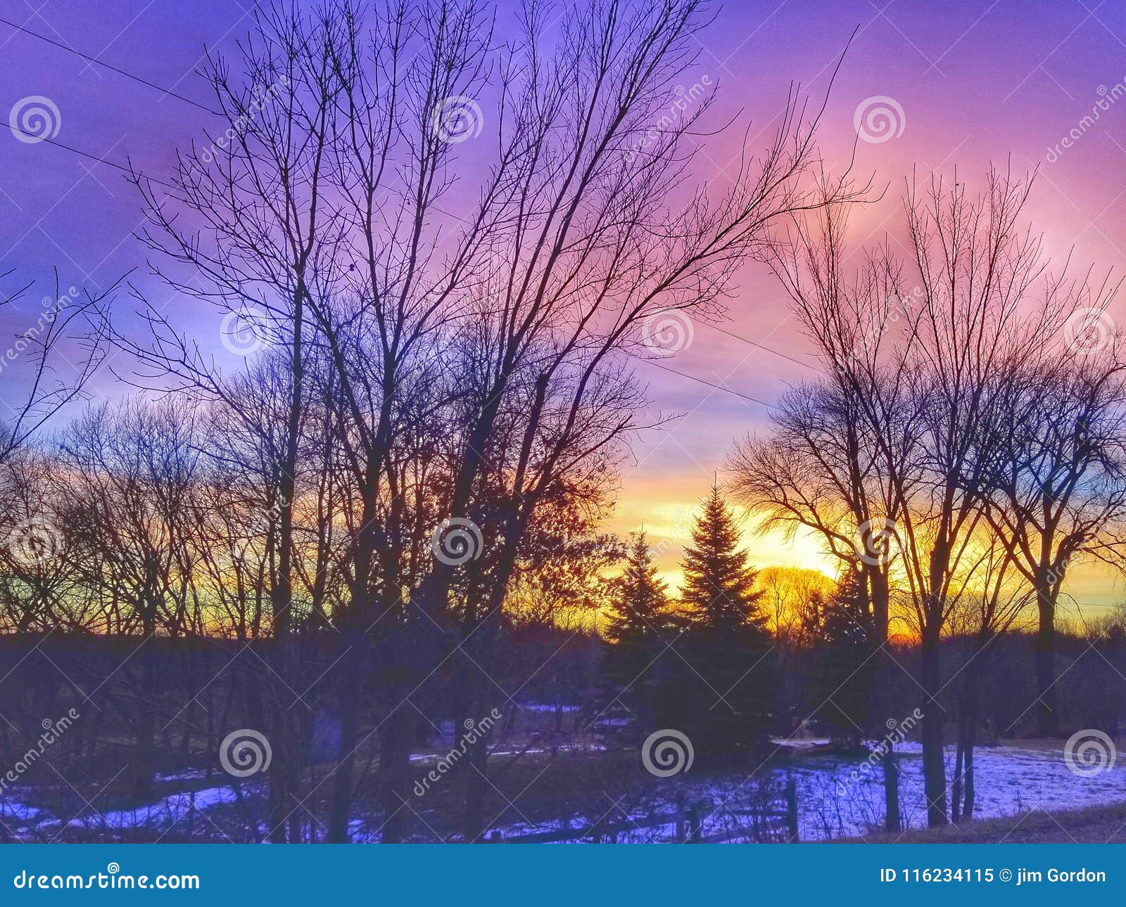 Winter bliss sunset stock image. Image of snowy, sunset - 116234115