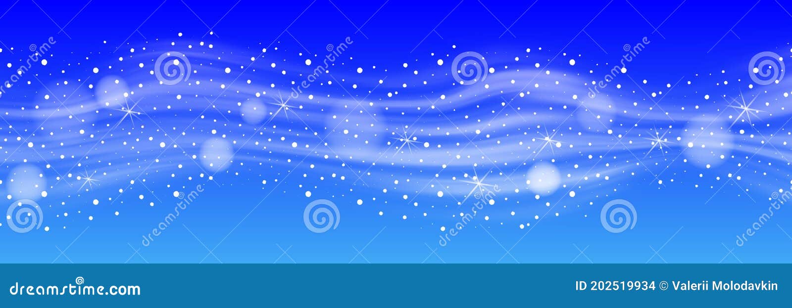 Winter Blue Background, Blizzard, Bokeh Effect Stock Illustration ...