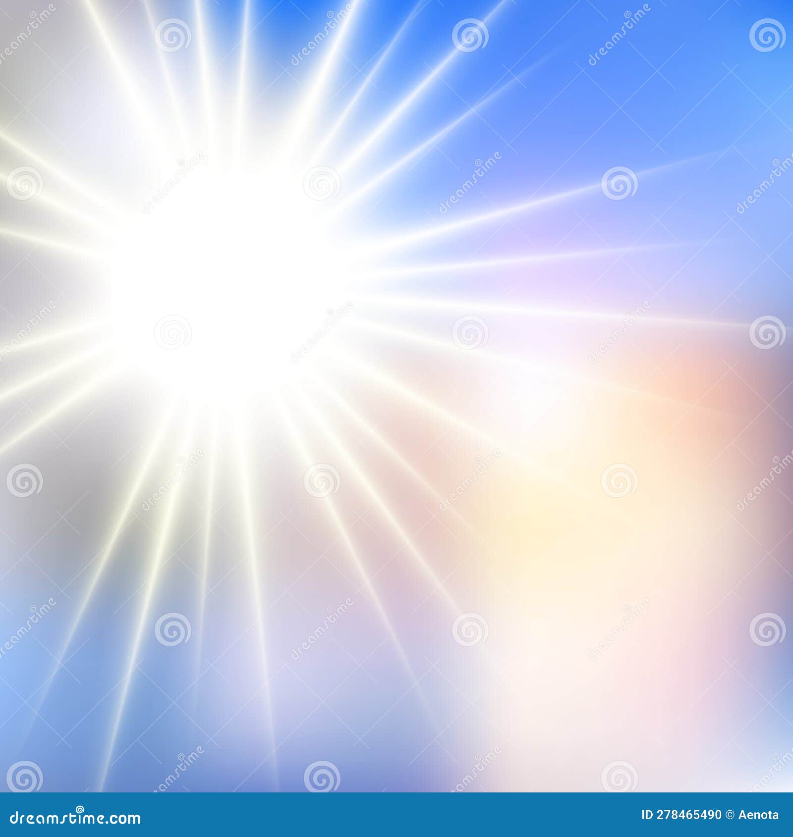 Winter Blue Cold Sunshine Soft Focus Burst Vector Blurred Radiant Sun ...