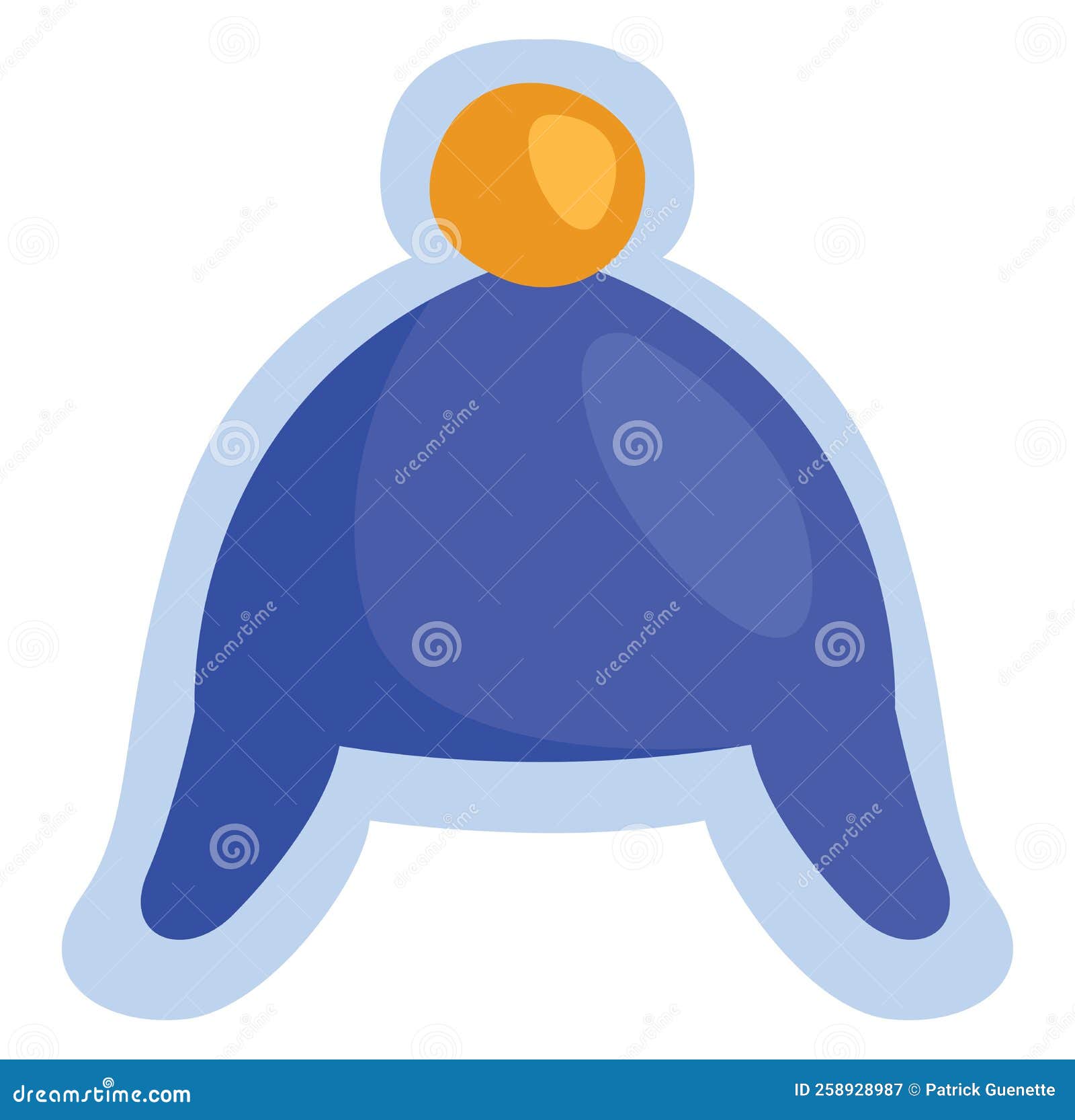 Winter blue hat, icon stock vector. Illustration of blue - 258928987