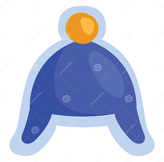 Winter blue hat, icon stock vector. Illustration of blue - 258928987