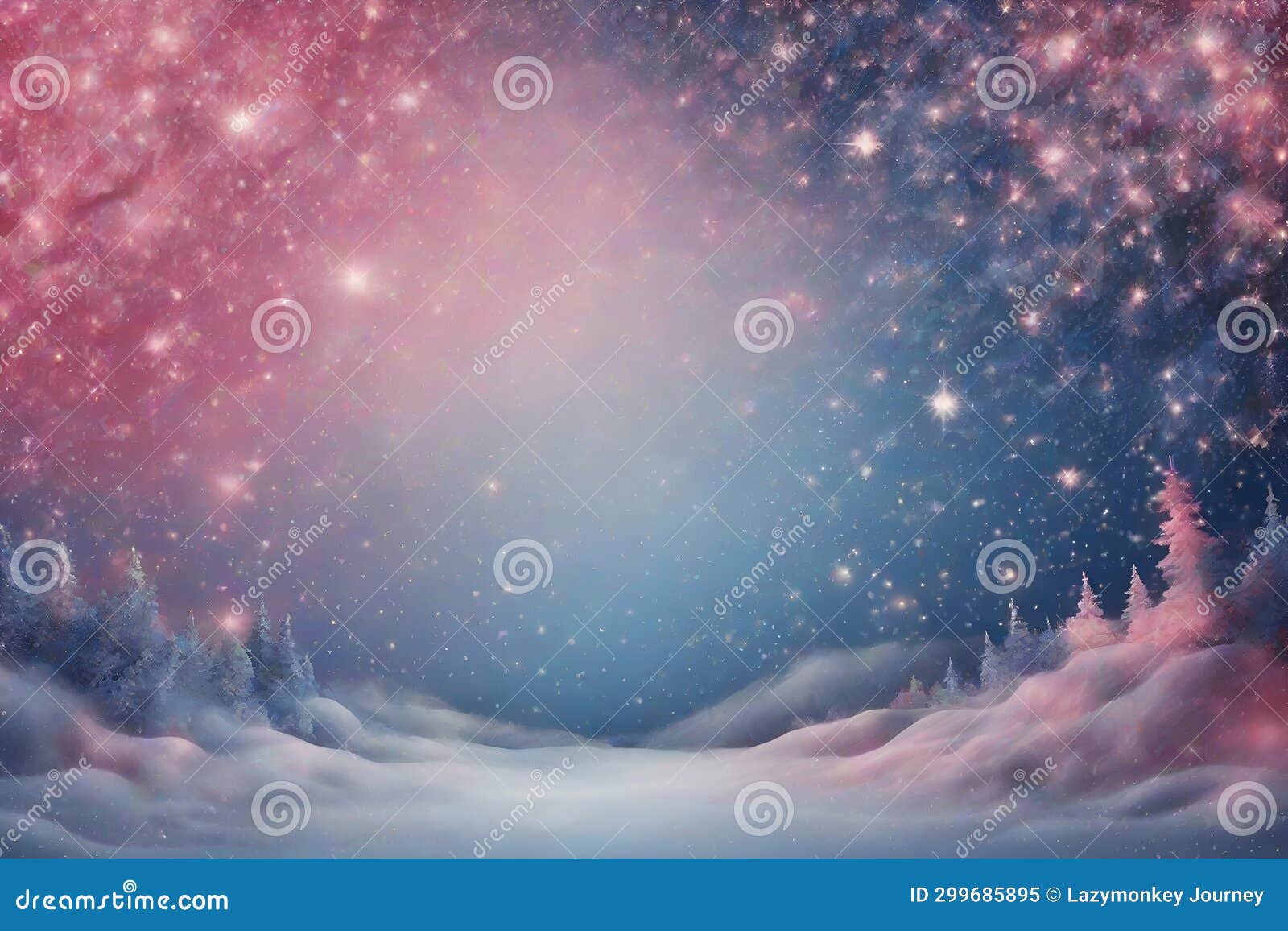 Winter Blue Pink Starry Background Stock Illustration - Illustration of ...