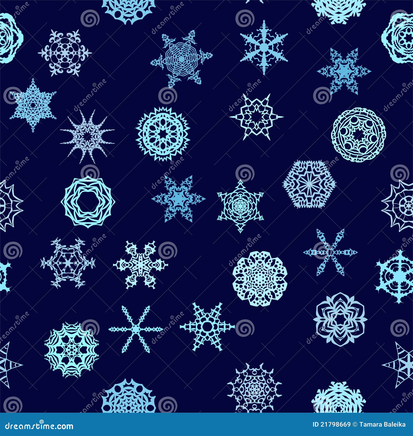 Winter Blue Snowflakes Pattern Stock Vector - Illustration of clipart ...