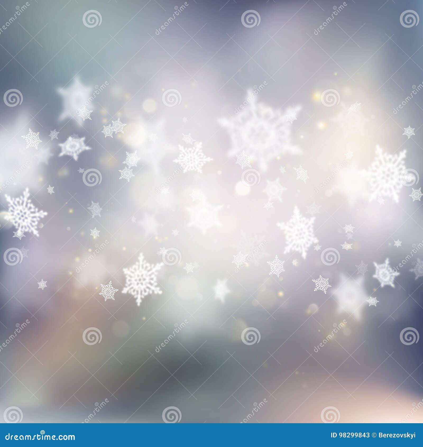 Winter Bokeh Background with Snowflakes. EPS 10 Vector Stock Vector ...