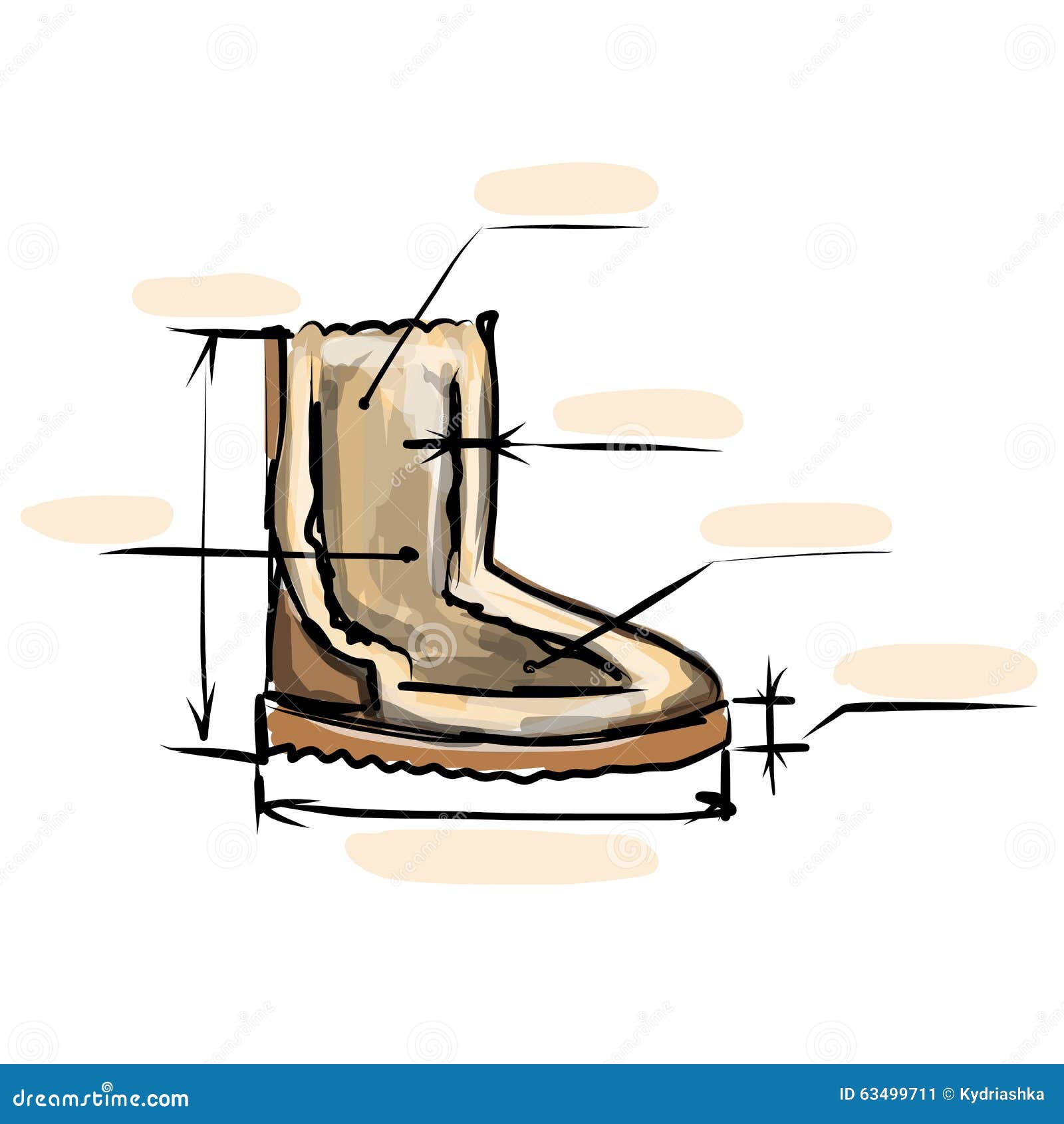 Winter Boots Ugg, Sketch for Your Design Stock Vector - Illustration of ...