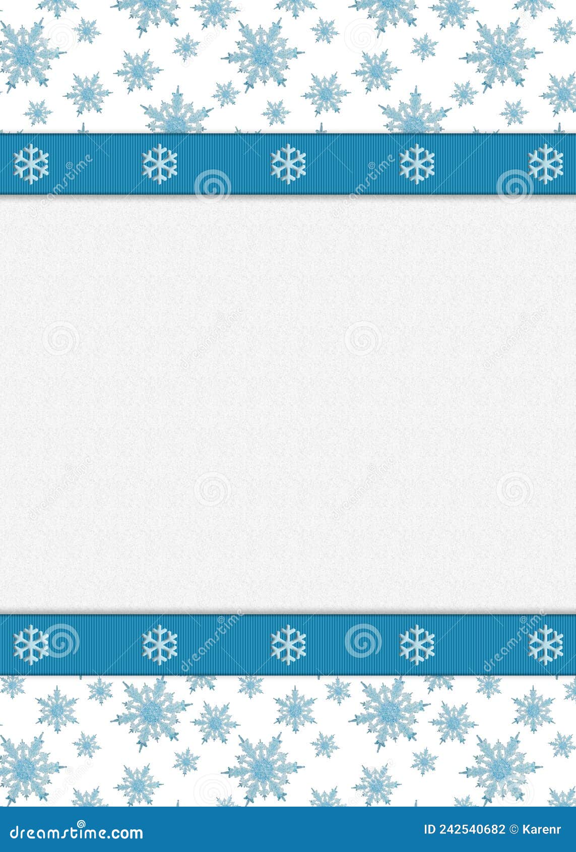 Winter Border with Blue Snowflake on White Stock Photo - Image of frame ...