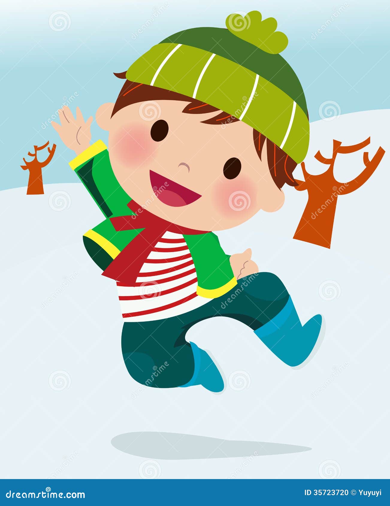 Winter boy stock vector. Illustration of child, white - 35723720