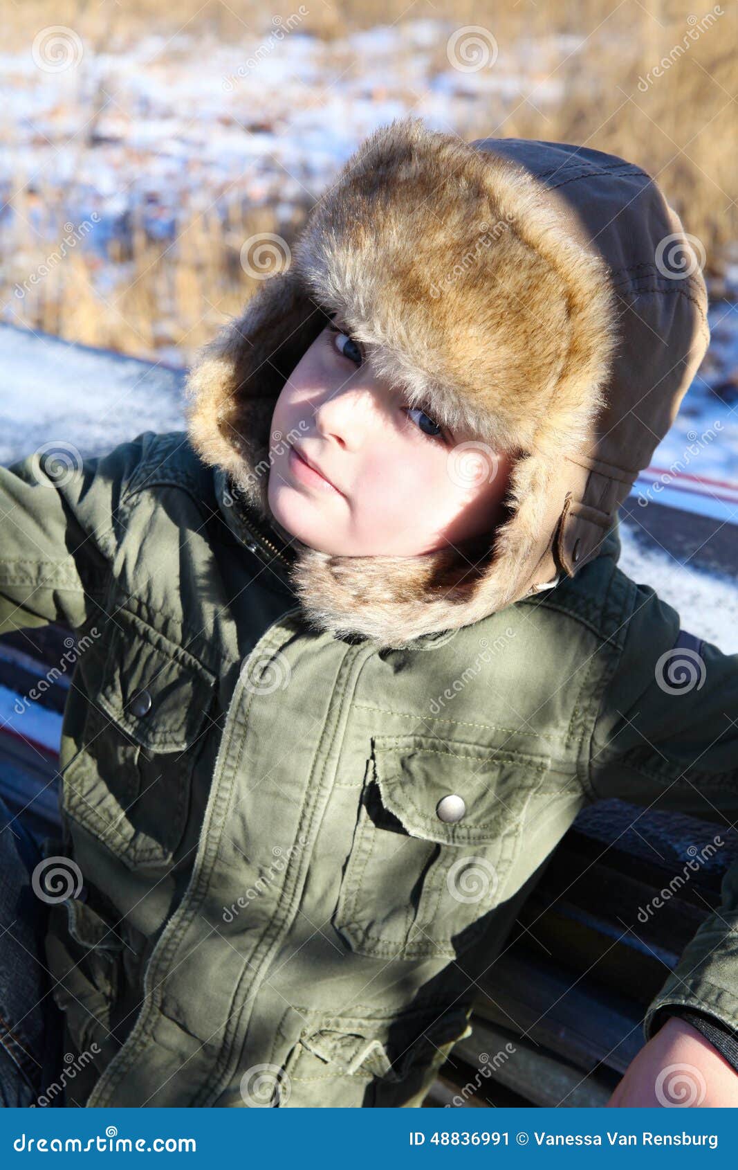 Winter boy stock image. Image of blonde, expression, jeans - 48836991