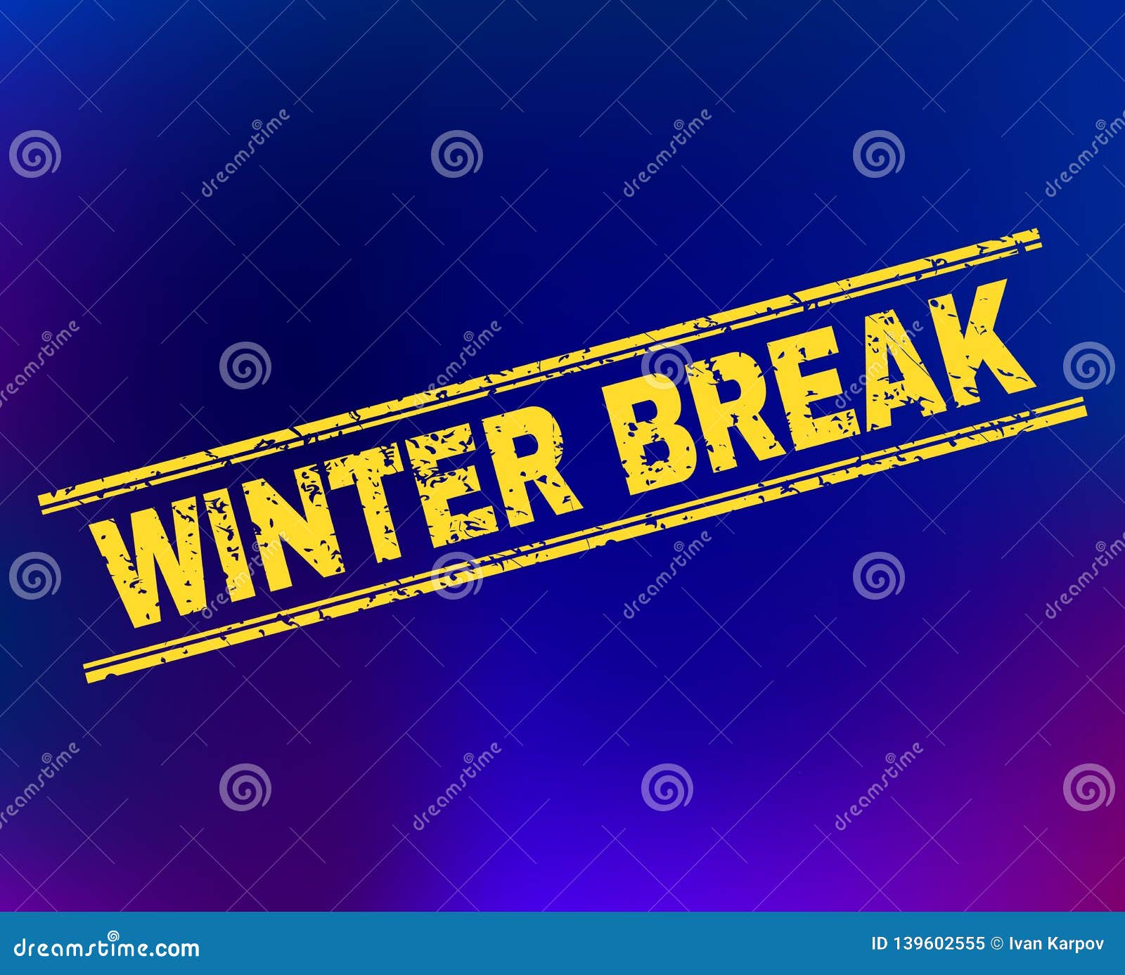 WINTER BREAK Grunge Stamp Seal on Gradient Background Stock Vector ...