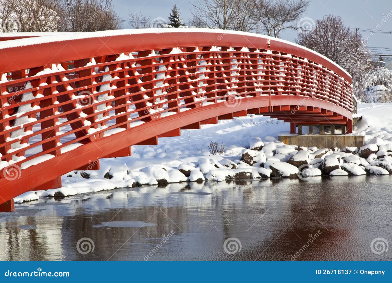 Winter Bridge stock image. Image of snow, snowy, nature - 26718137
