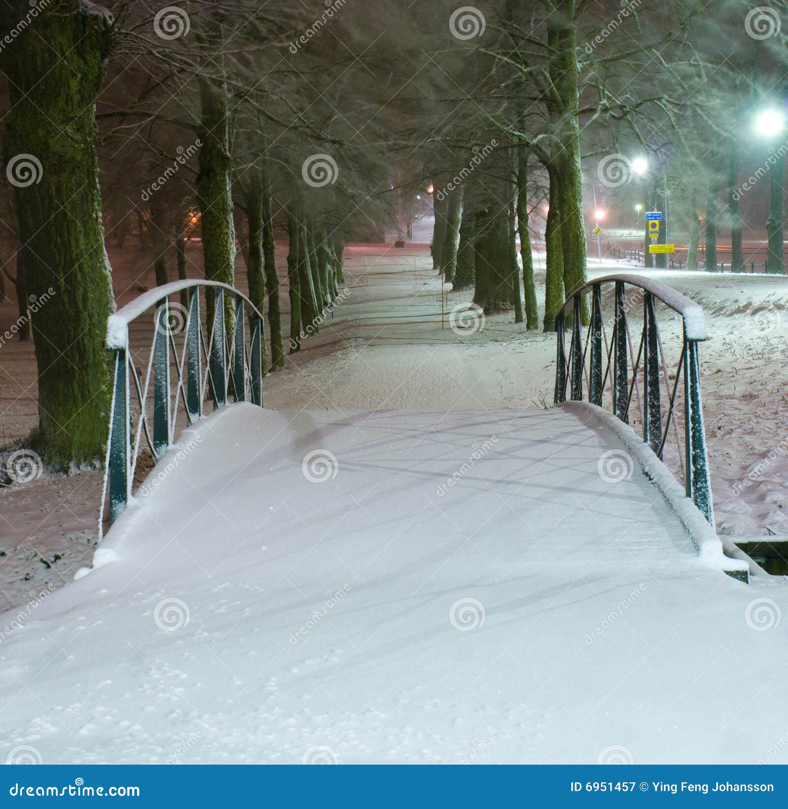 Winter bridge stock image. Image of rosersberg, scandinavia - 6951457
