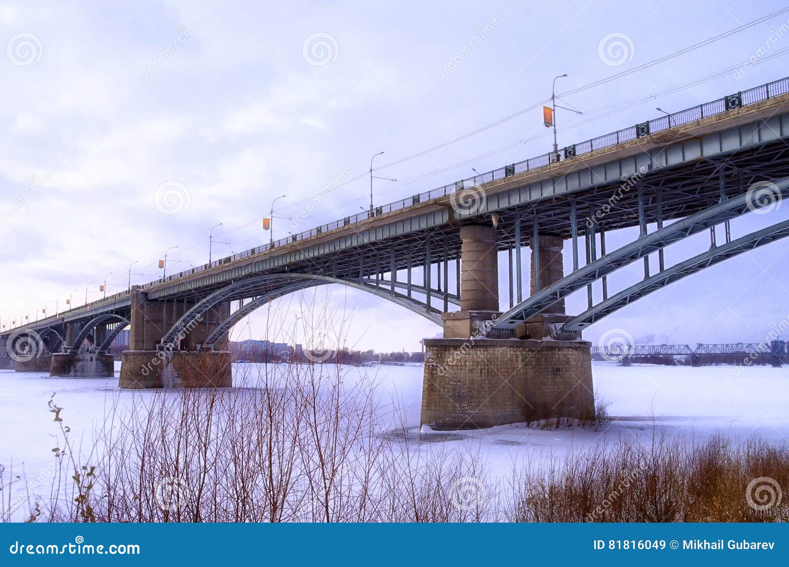 Winter bridge stock image. Image of city, path, freeze - 81816049