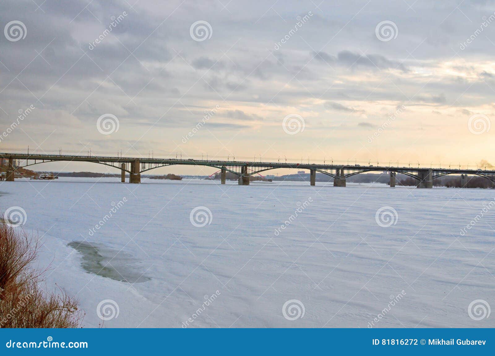 Winter bridge stock photo. Image of city, outdoor, weather - 81816272