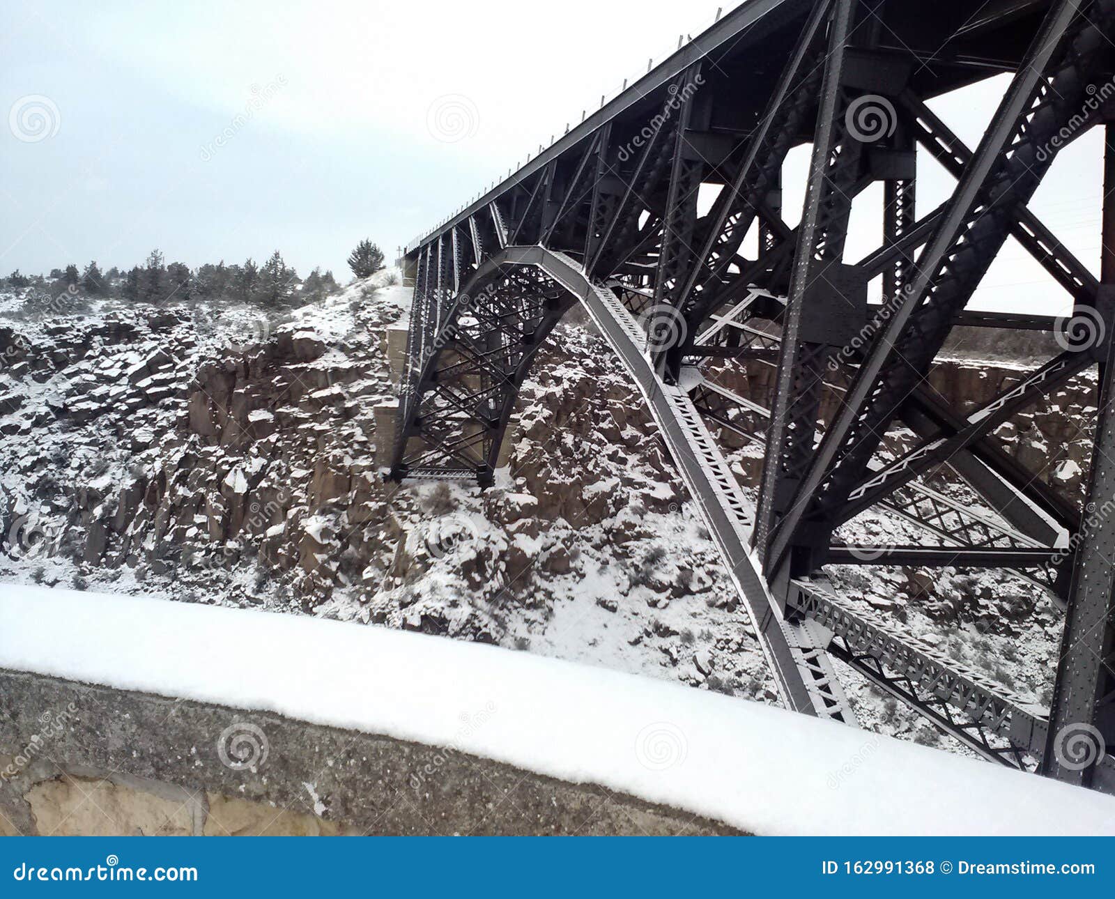 Winter bridge stock photo. Image of bridge, scenic, canyon - 162991368