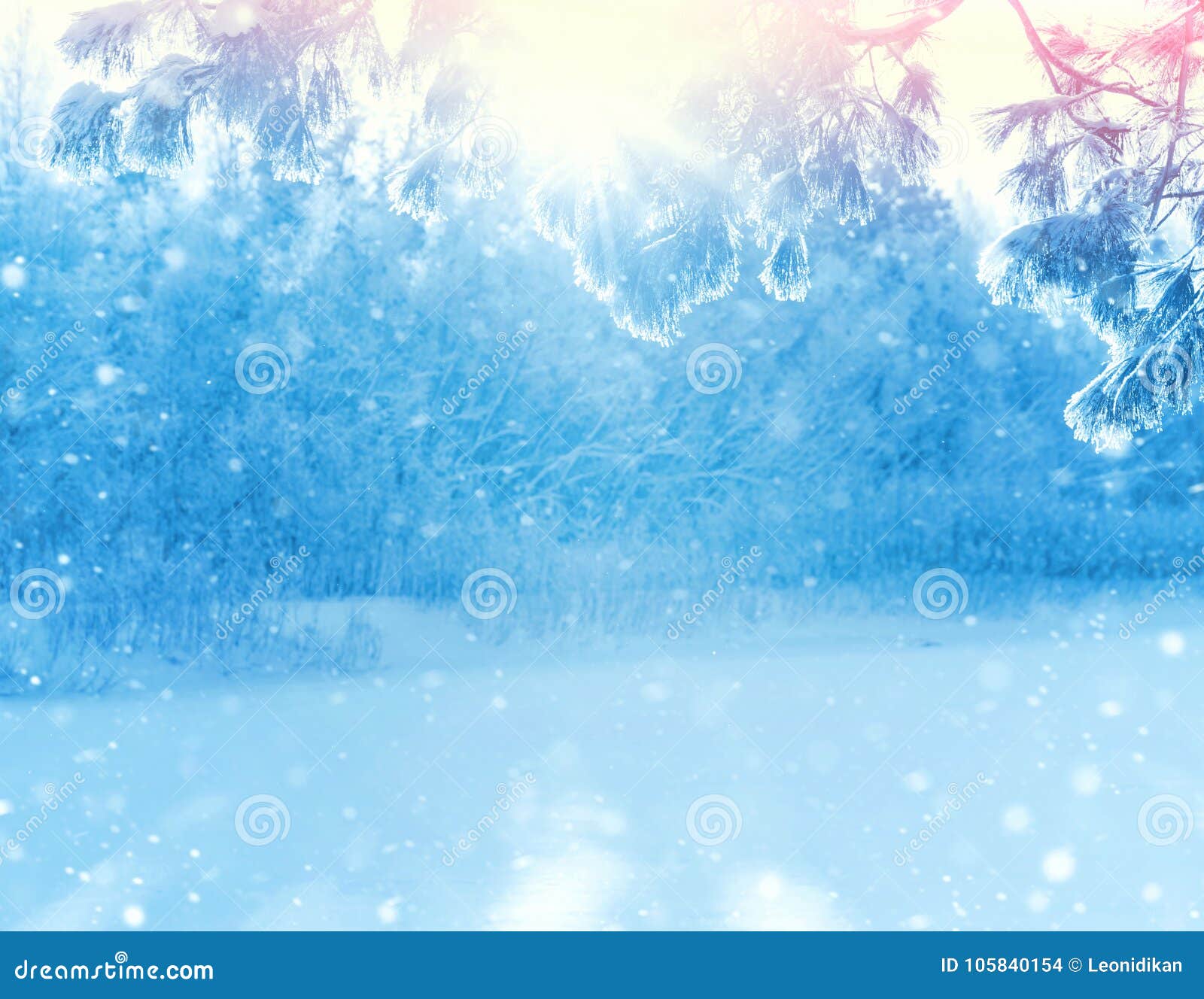 Winter bright landscape stock photo. Image of shallow - 105840154
