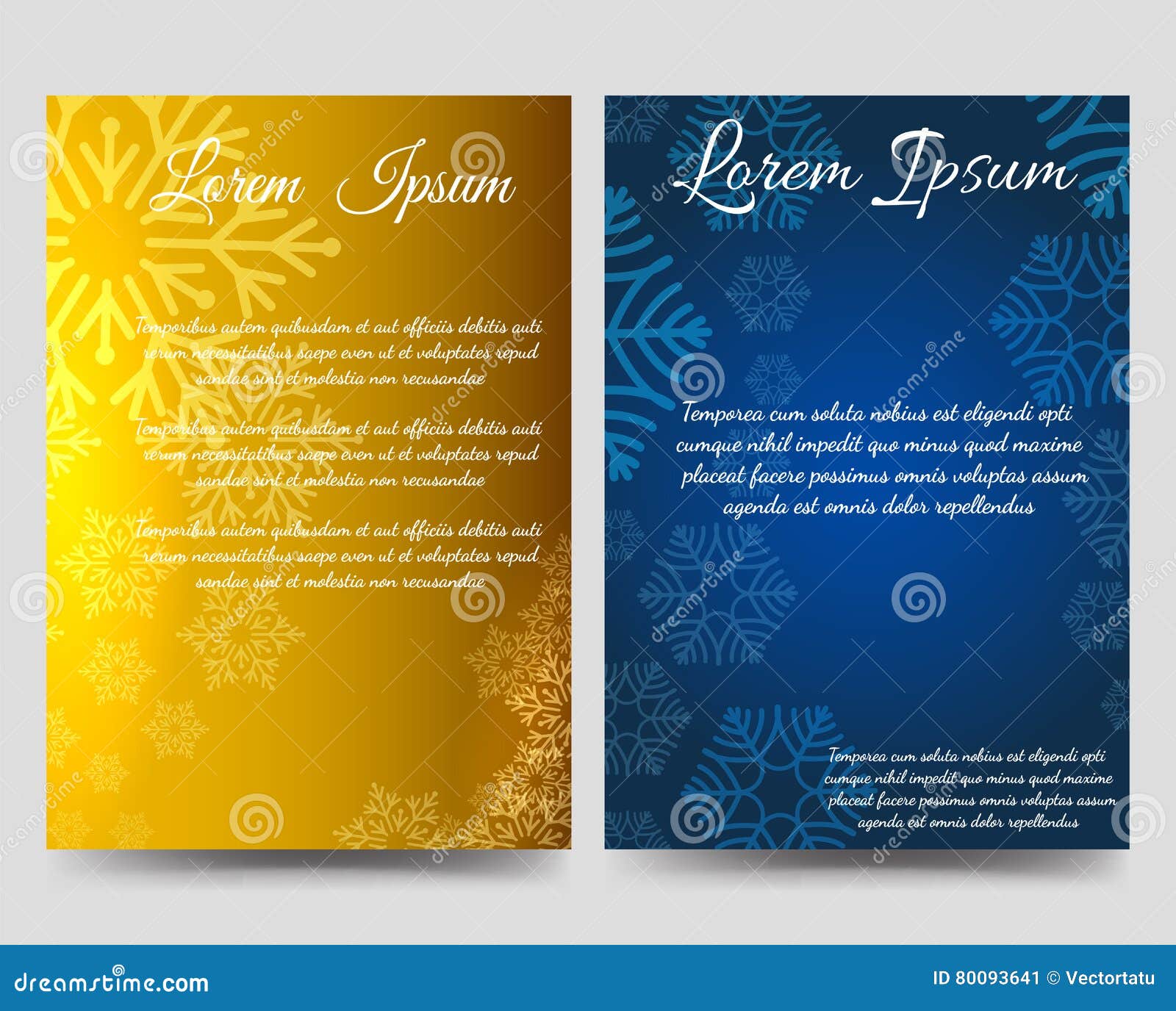 Winter Brochure Flyers Design with Snowflakes Stock Vector ...