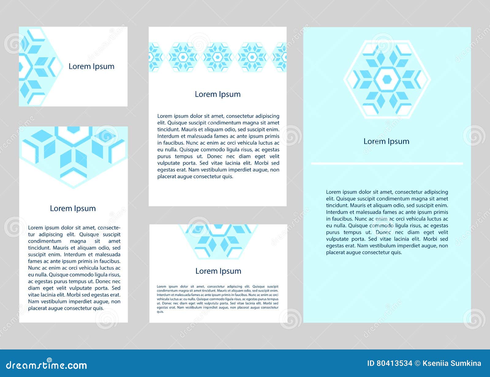 Winter Brochure in Minimalistic Style. Vector Eps10. Snowflake Business ...