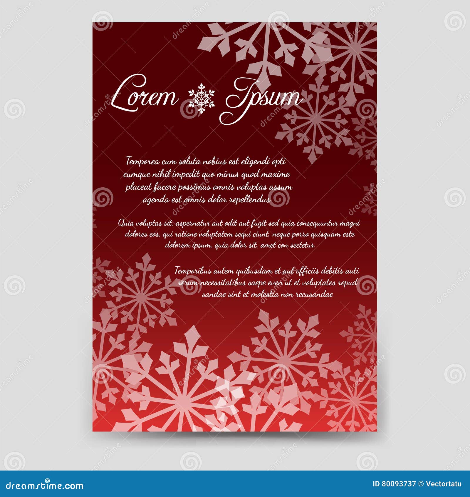 Winter Brochure Template with Snowflakes Stock Vector - Illustration of ...