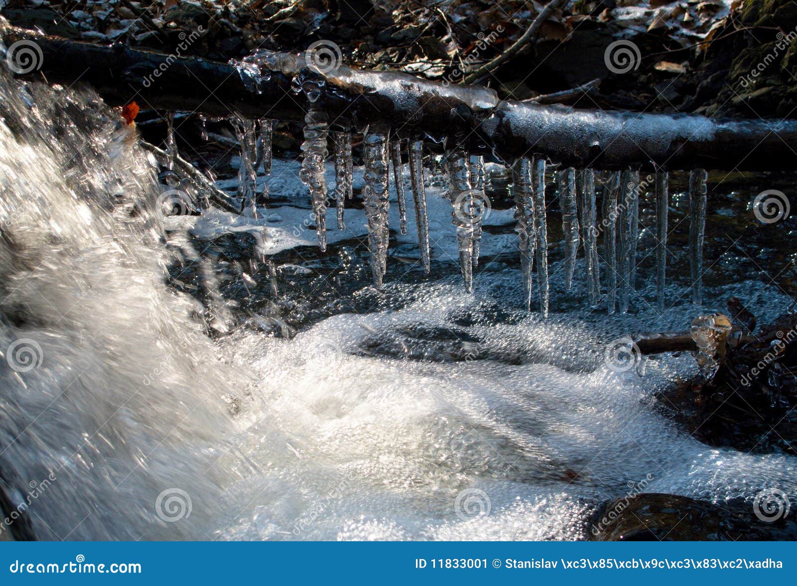 Winter brook stock image. Image of icicle, beam, water - 11833001