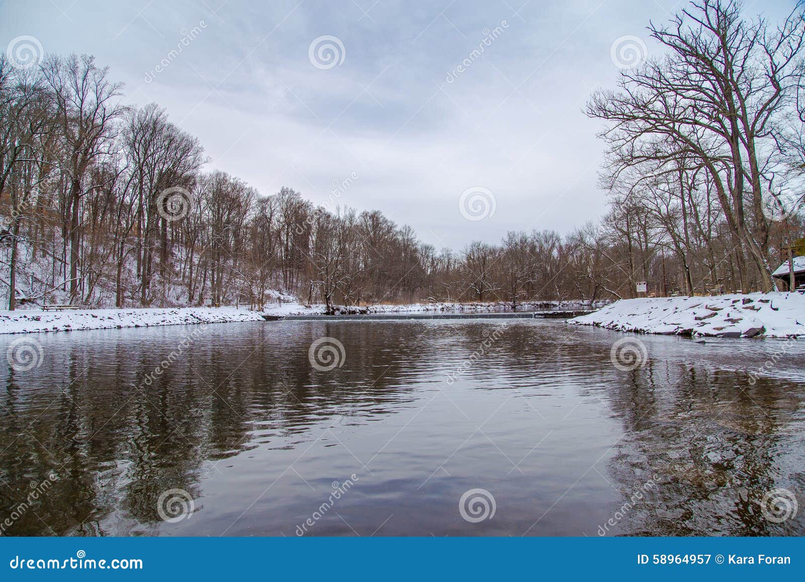 Winter in Bucks County on the Delaware River Stock Image - Image of ...