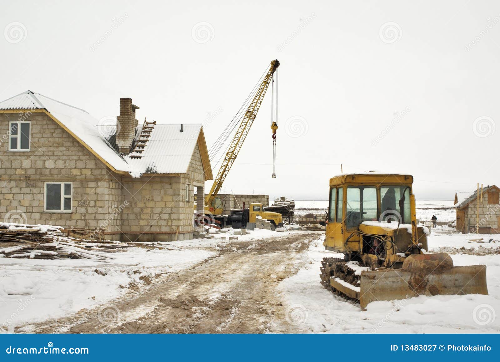 Winter building stock image. Image of house, pipe, design - 13483027
