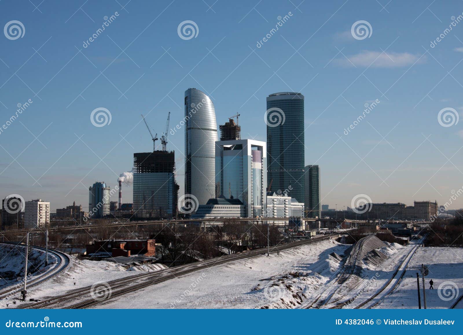 Winter Buildings stock photo. Image of office, moscow - 4382046