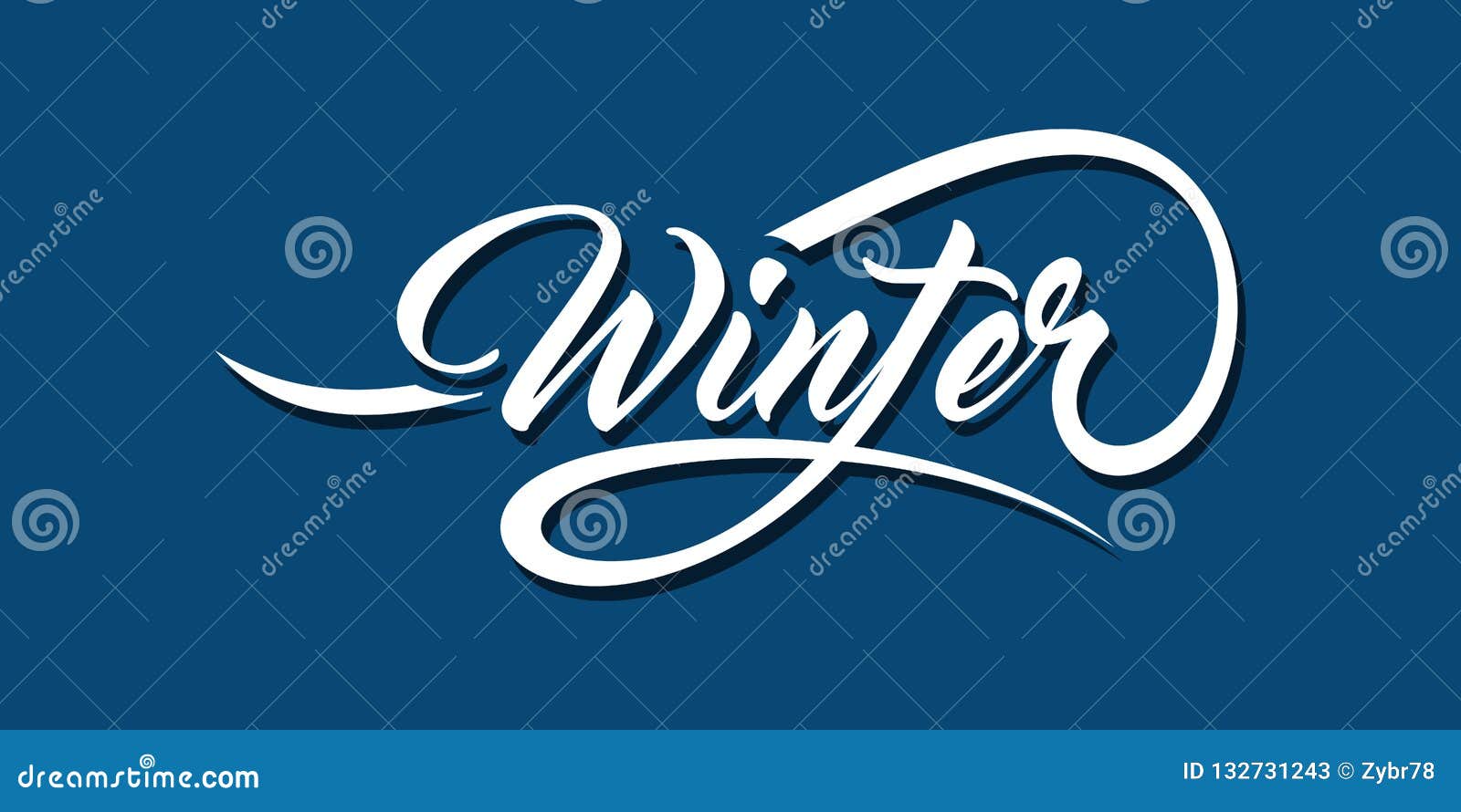 Winter calligraphic text stock vector. Illustration of inscription ...