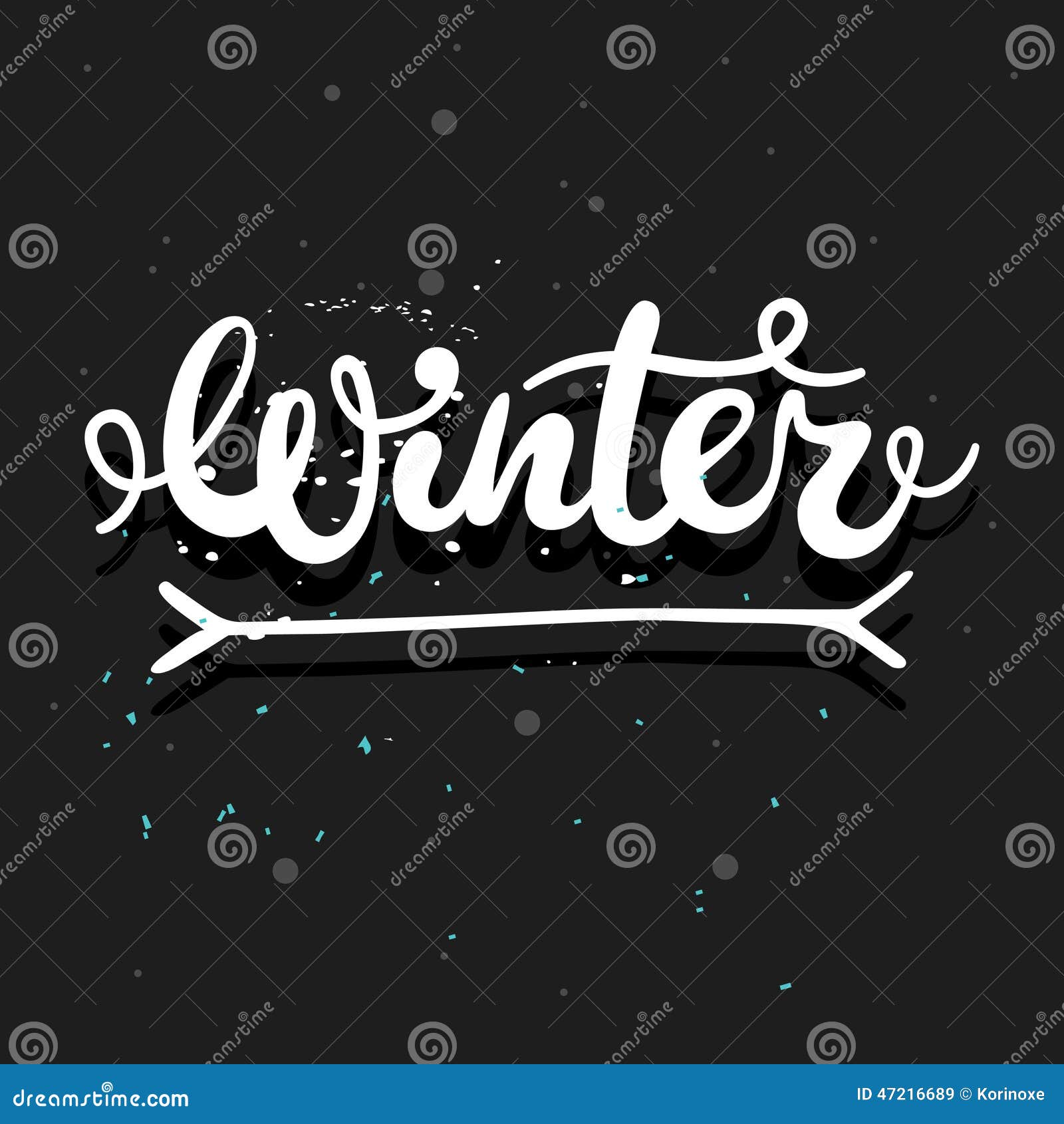 Winter Calligraphy Word Stock Vector - Image: 47216689