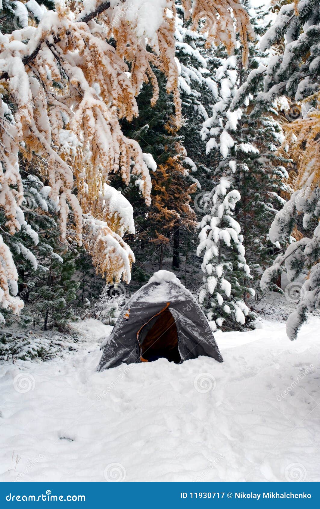 Winter camp stock image. Image of nature, snowy, installed - 11930717