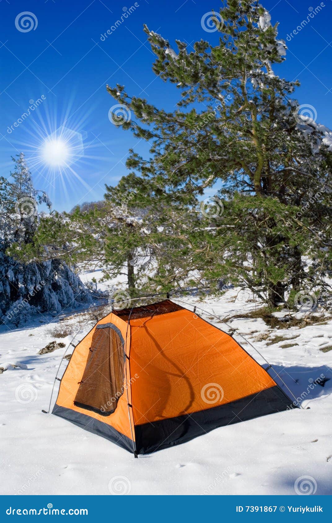 Winter camp stock image. Image of trip, bright, snow, tourist - 7391867