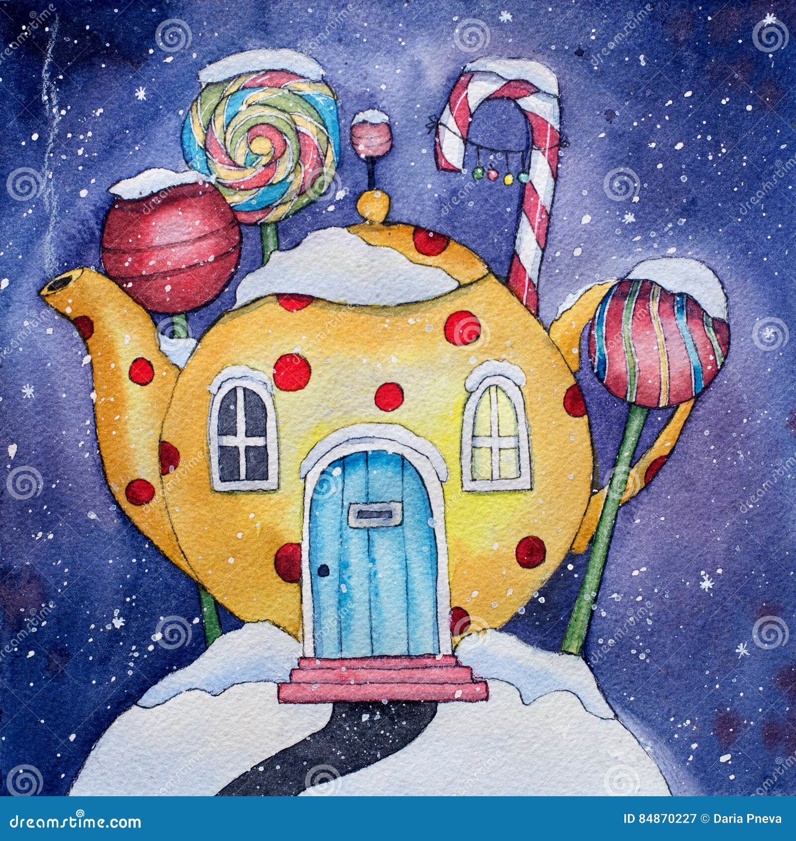 Winter Candy Land Street With Berries And Candies Royalty-Free Stock ...