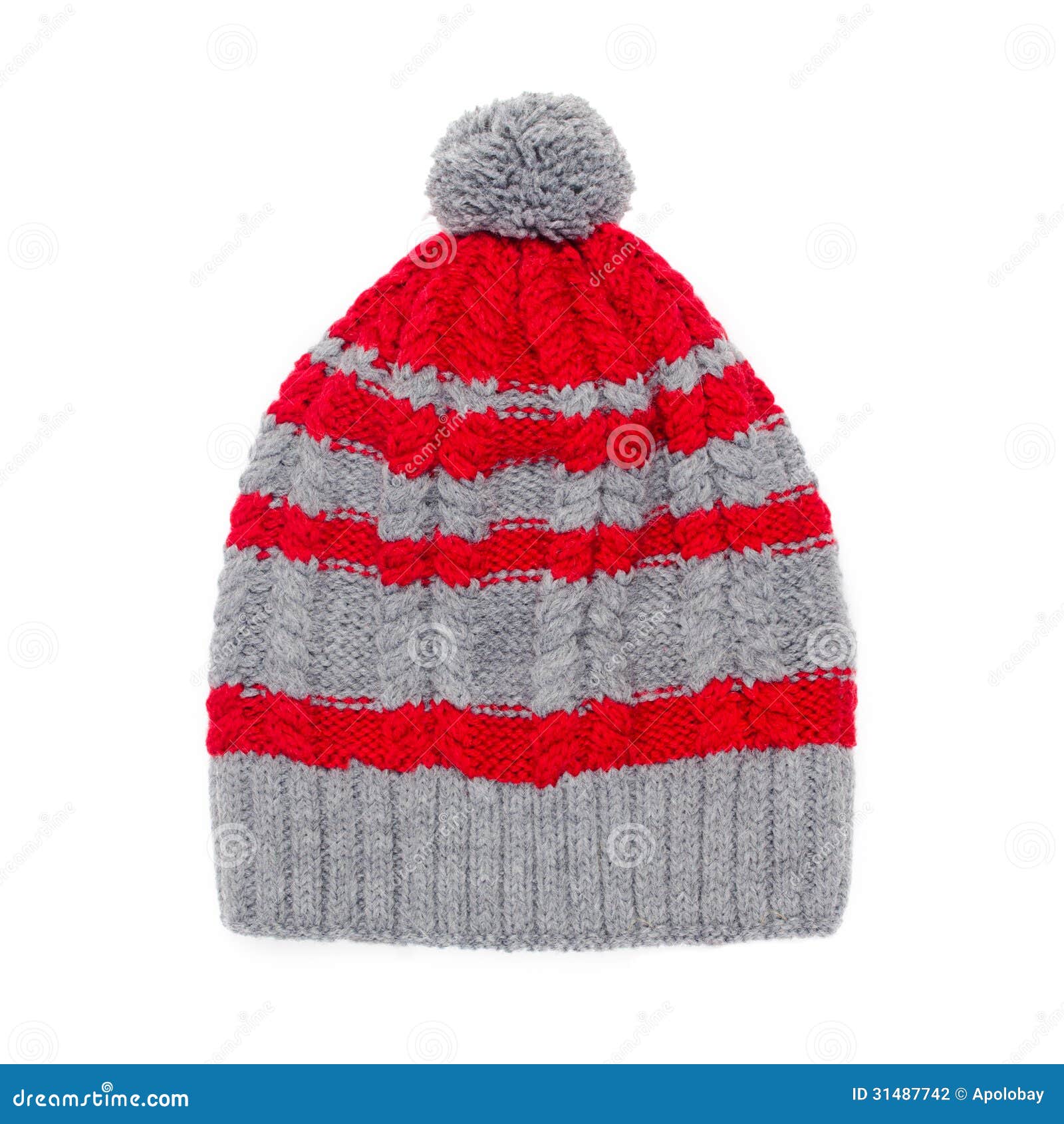 Winter Cap on White Background Stock Photo - Image of brown, knit: 31487742