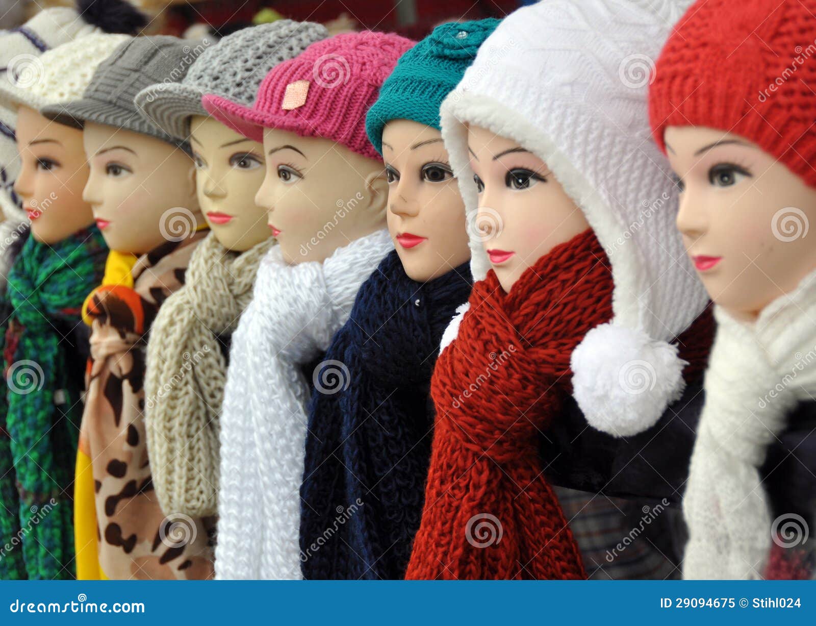 Winter caps stock image. Image of head, fashion, poms - 29094675