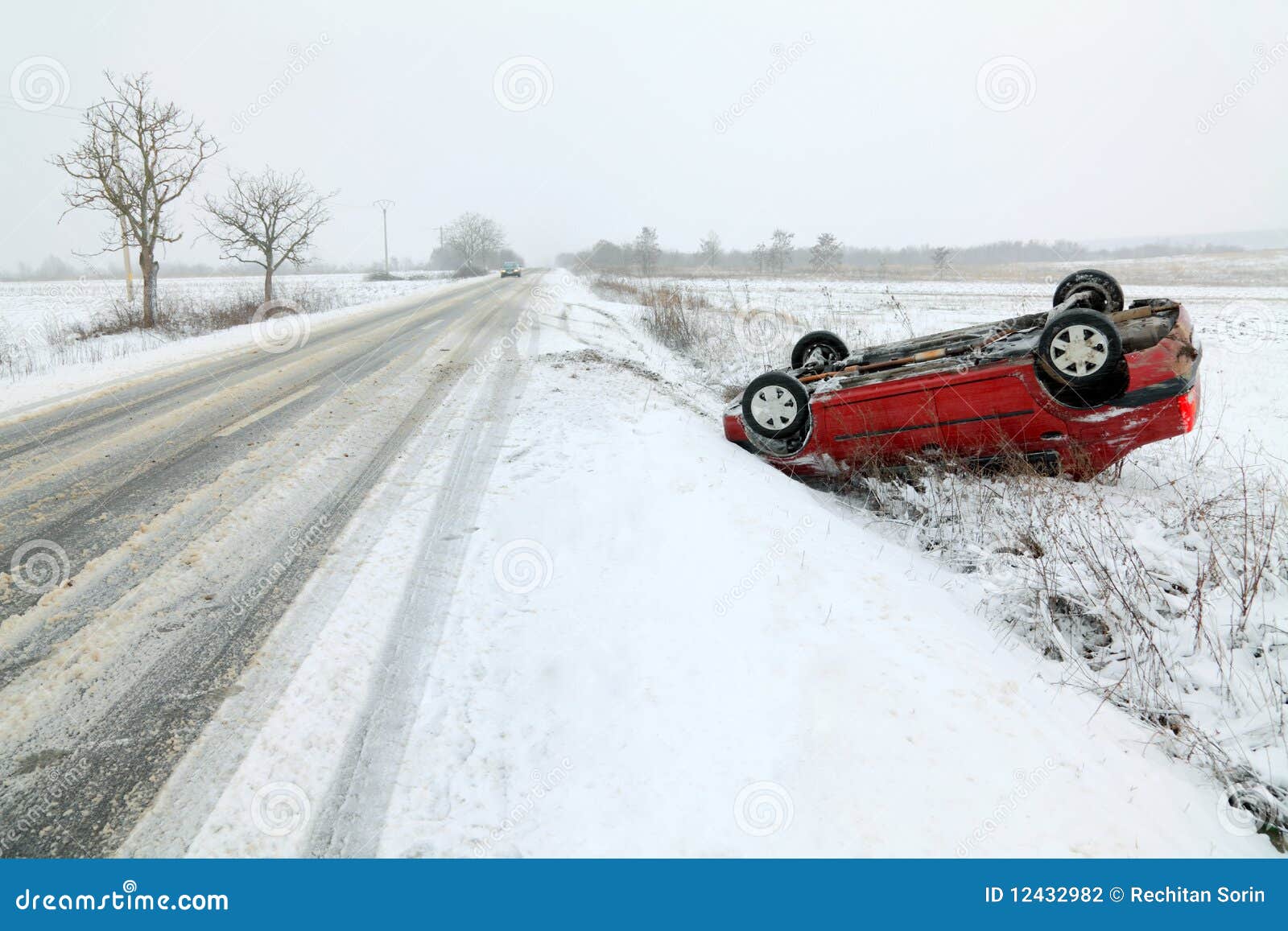 Winter car accident stock photo. Image of auto, transportation - 12432982