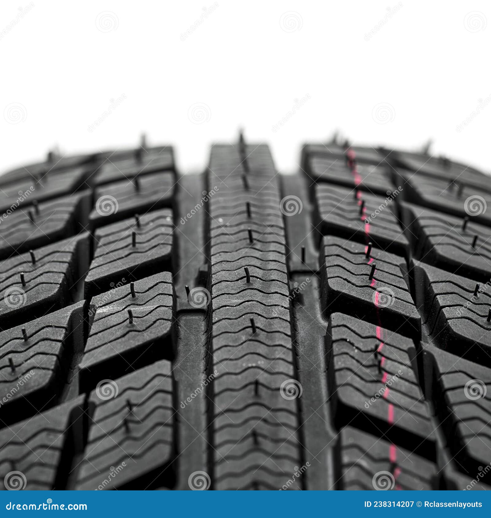 Winter Car Tires Close-up Wheel Profile Structure on White Background ...