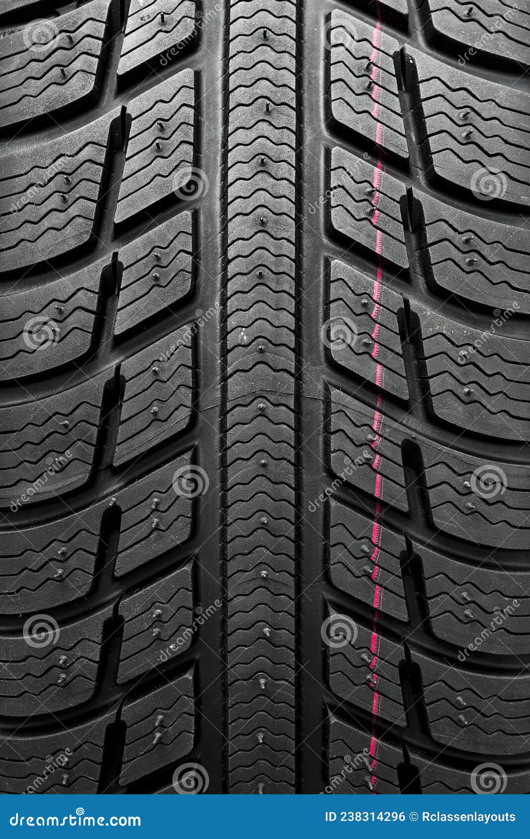 Winter Car Tires Close-up Wheel Profile Structure on White Background ...