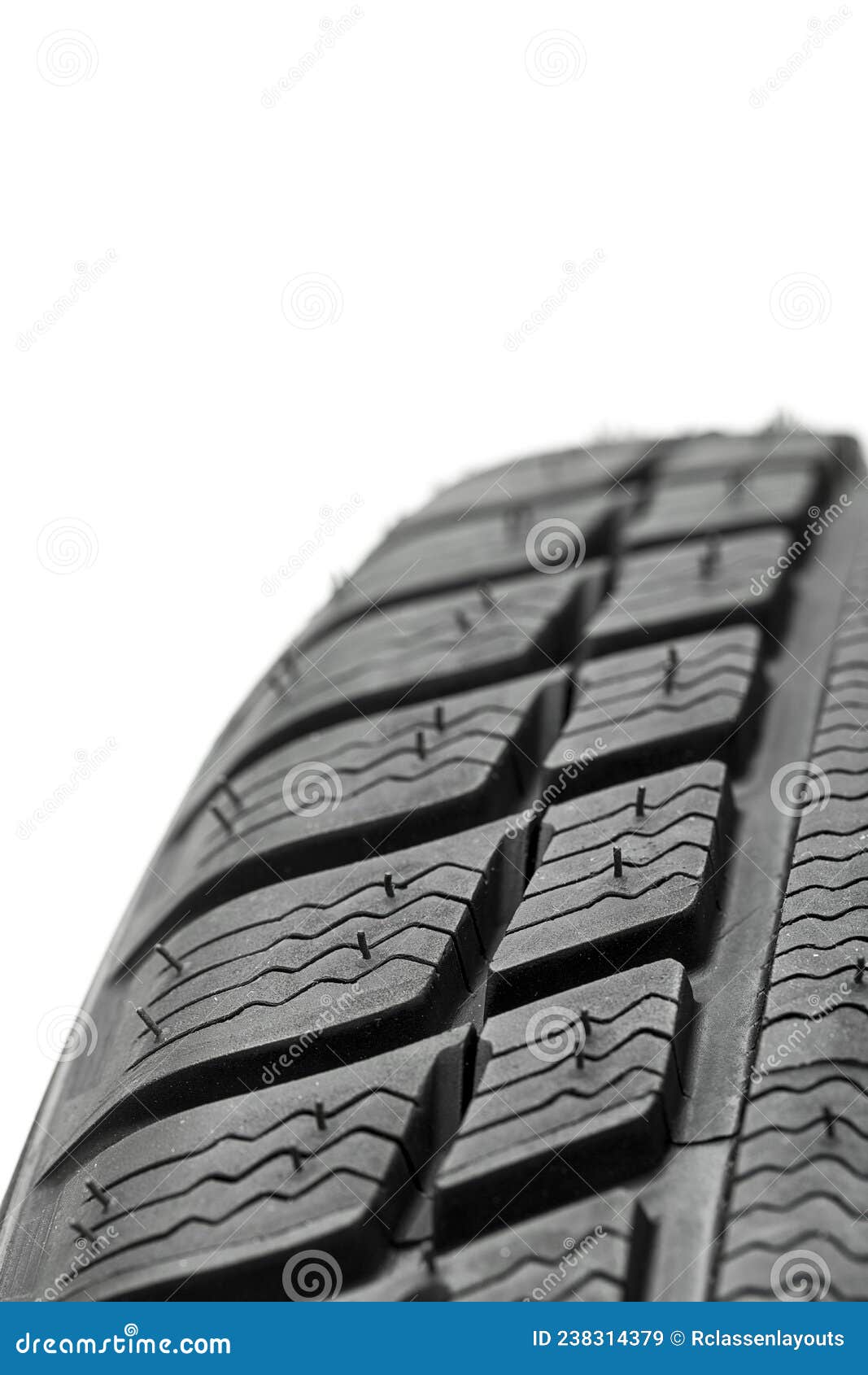 Winter Car Tires Close-up Wheel Profile Structure on White Background ...
