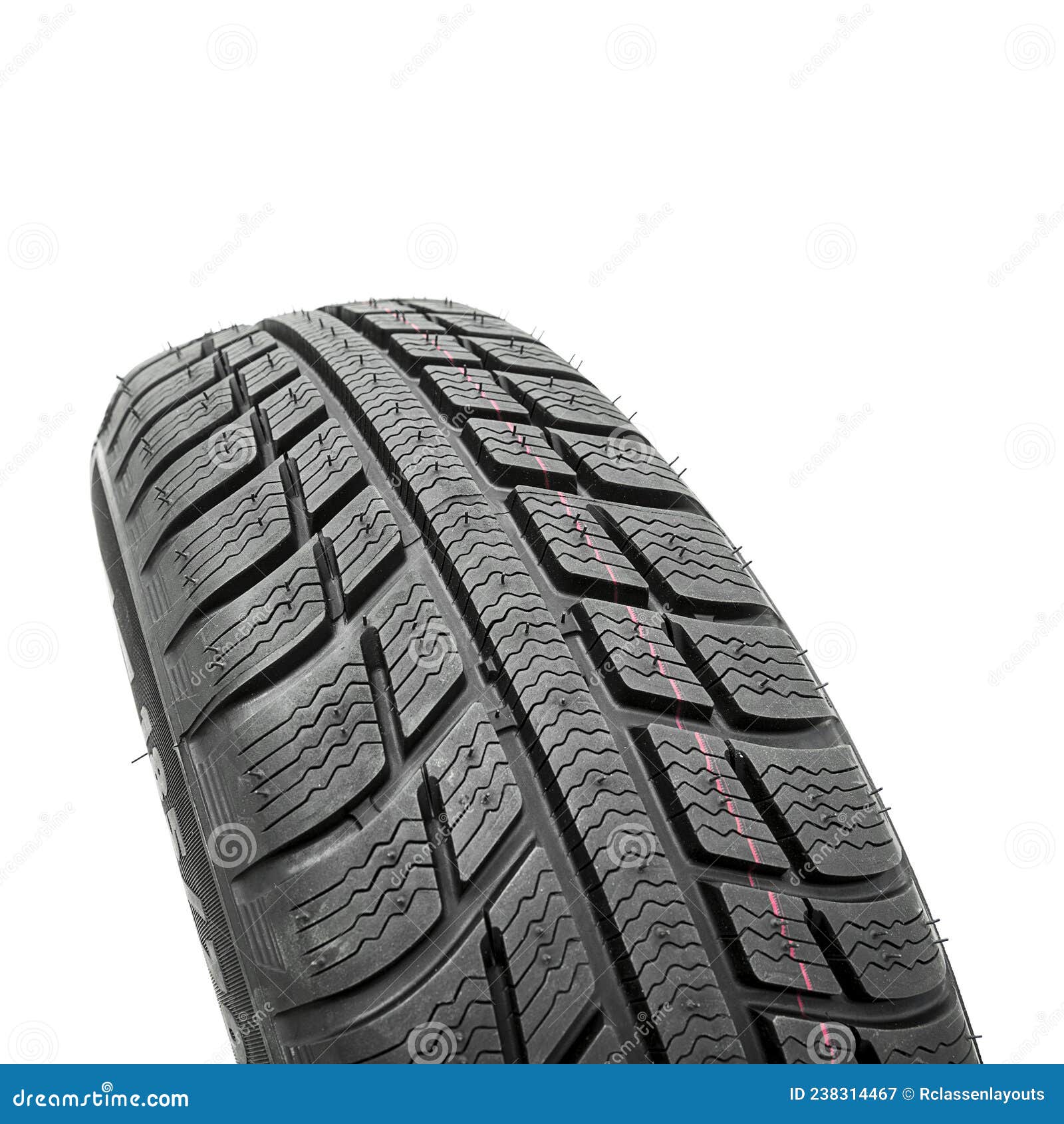Winter Car Tires Close-up Wheel Profile Structure on White Background ...