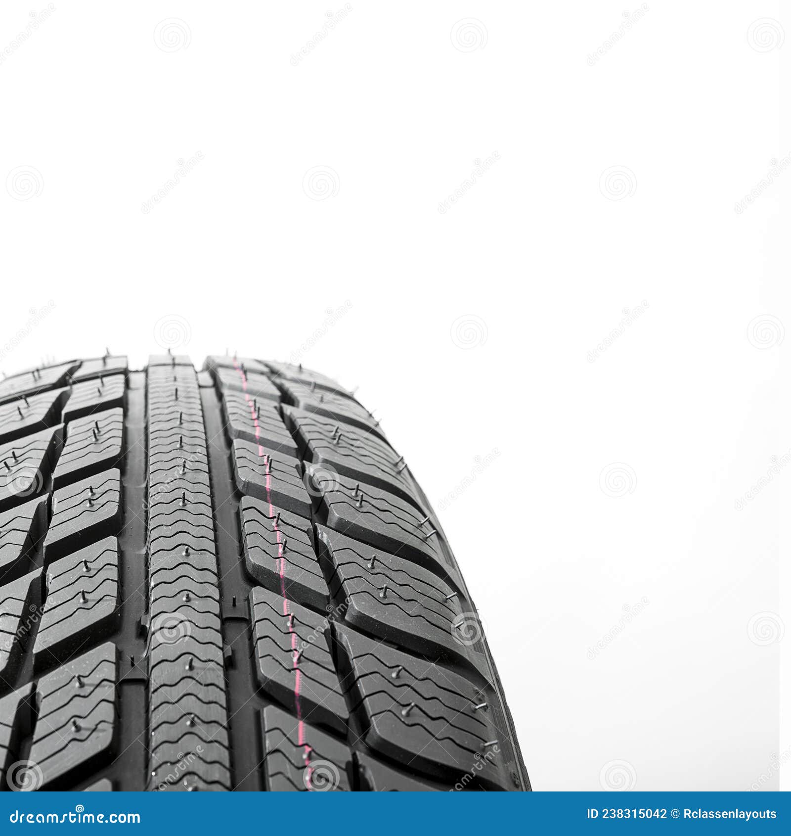 Winter Car Tires Close-up Wheel Profile Structure on White Background ...