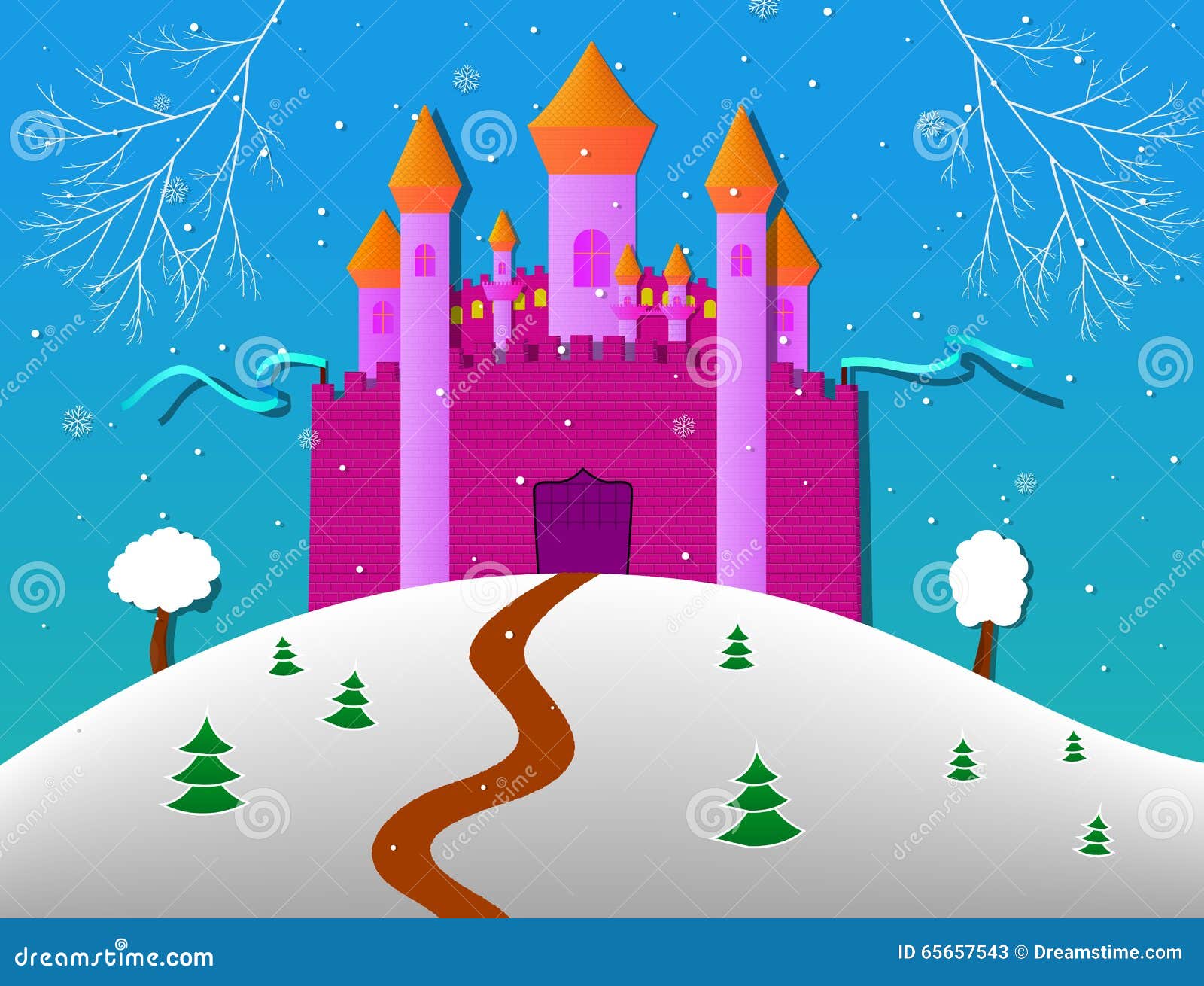 Winter Castle stock illustration. Illustration of paper - 65657543