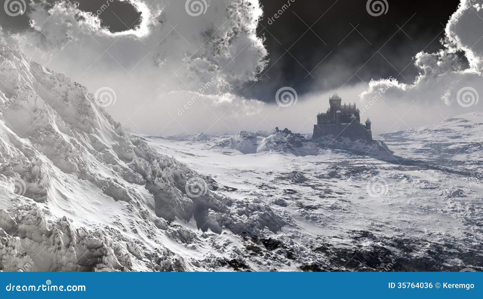 Winter Castle stock illustration. Illustration of cold - 35764036