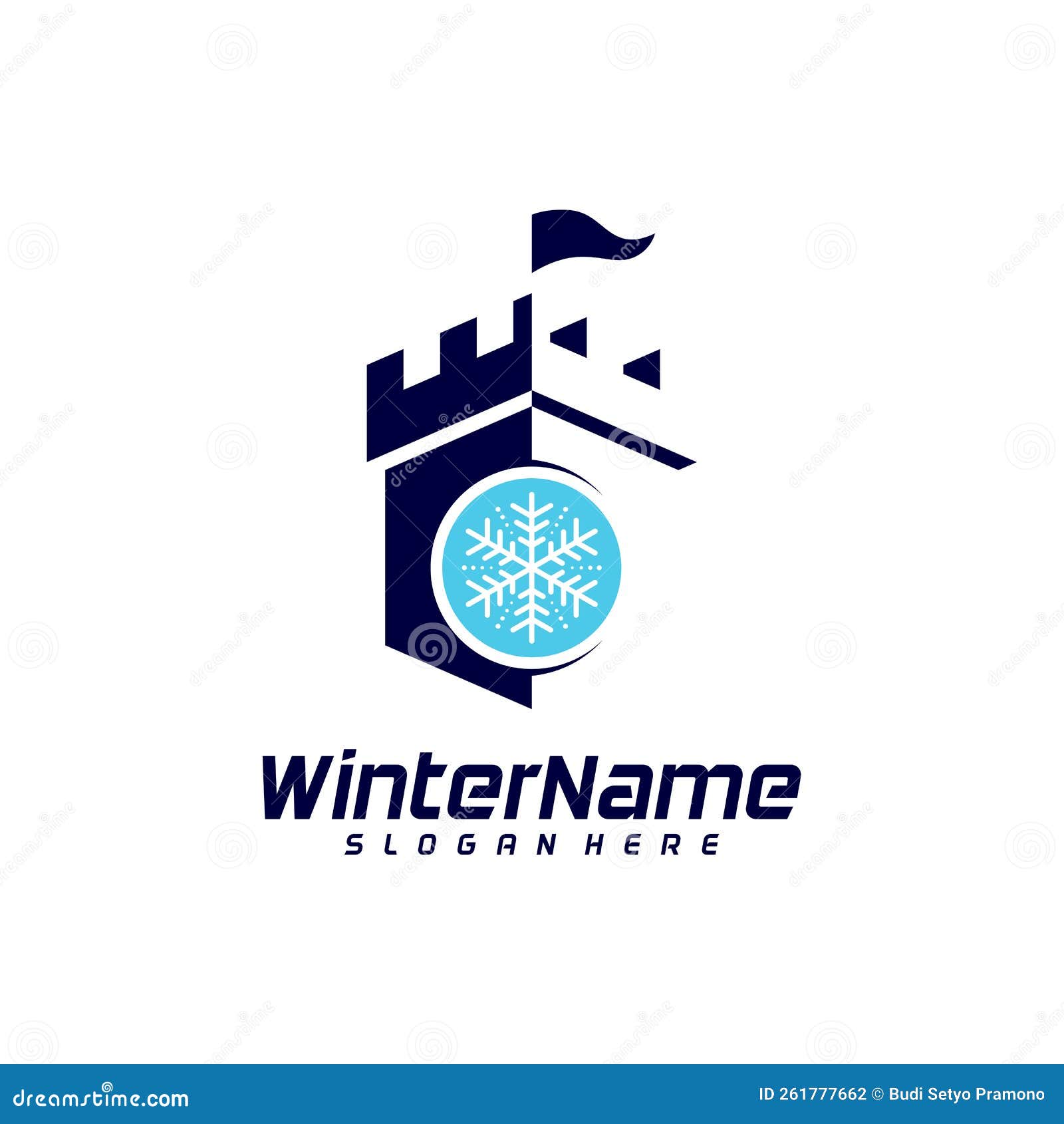 Winter Castle Logo Template, Castle Winter Logo Design Vector Stock ...