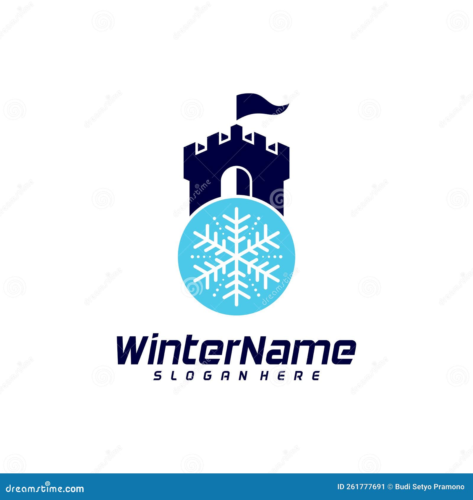 Winter Castle Logo Template, Castle Winter Logo Design Vector Stock ...