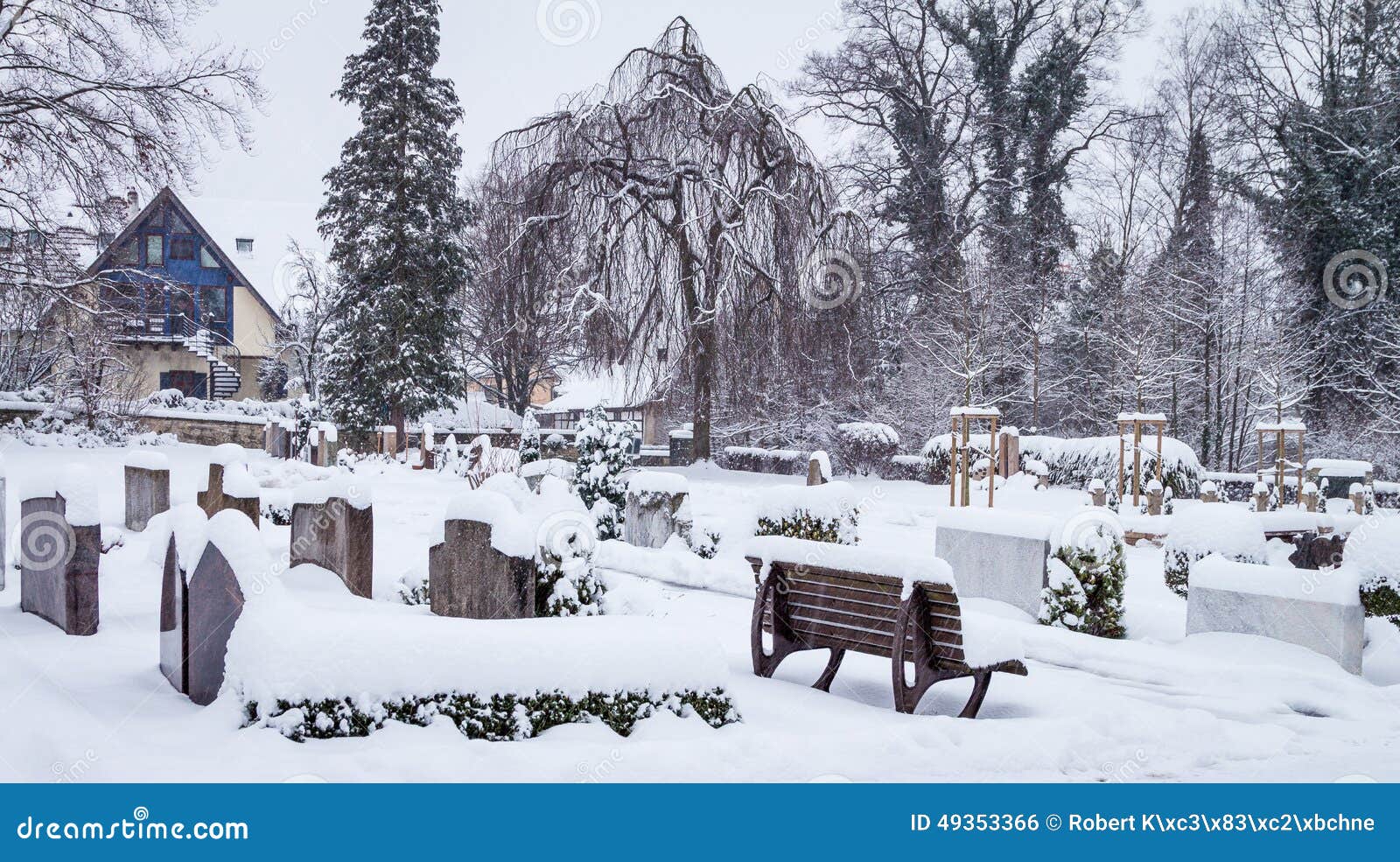 Winter Cemetery stock photo. Image of buried, snow, graveyard - 49353366