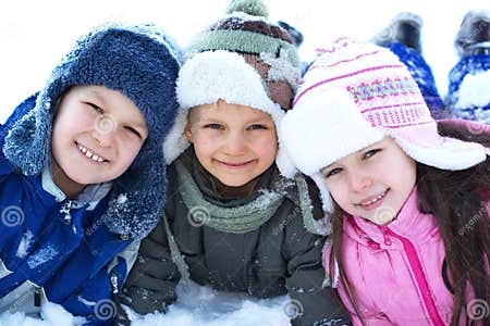 Winter Children stock image. Image of attractive, casual - 1836985